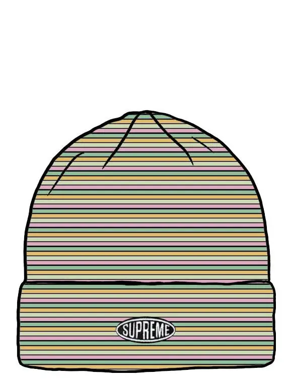 Supreme Stripe Beanie - Pink