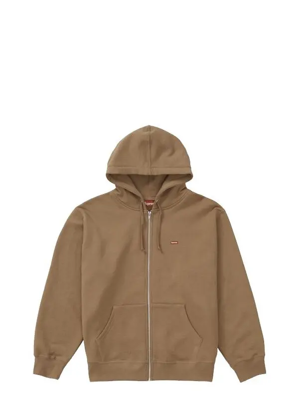 Supreme Small Box Zip Up Hooded Sweatshirt - Brown