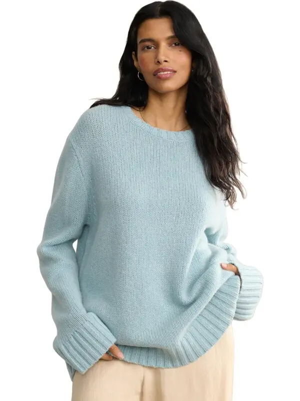 Jenni Kayne Cashmere Amelia Crewneck Top - Blue