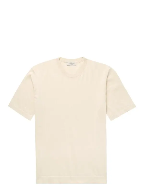 PIACENZA CASHMERE 1733 Cotton T-shirt - Neutrals
