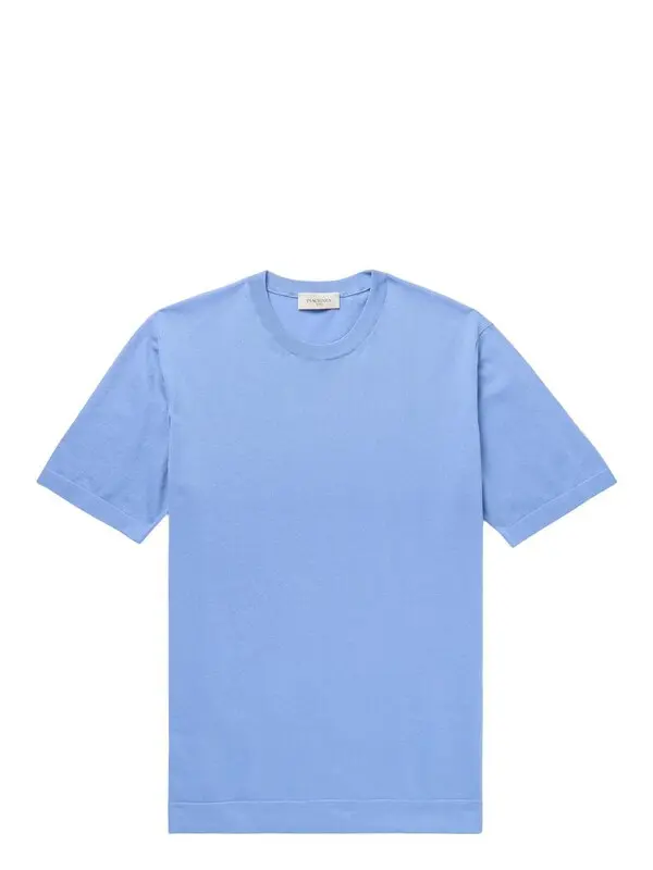 PIACENZA CASHMERE 1733 Cotton T-shirt - Blue