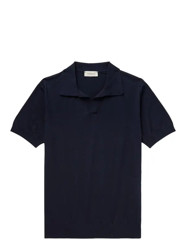 PIACENZA CASHMERE 1733 Cotton Polo Shirt - Blue