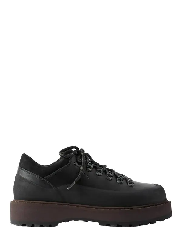 Diemme Cornaro Gomma Full-grain Leather Sneakers - Black
