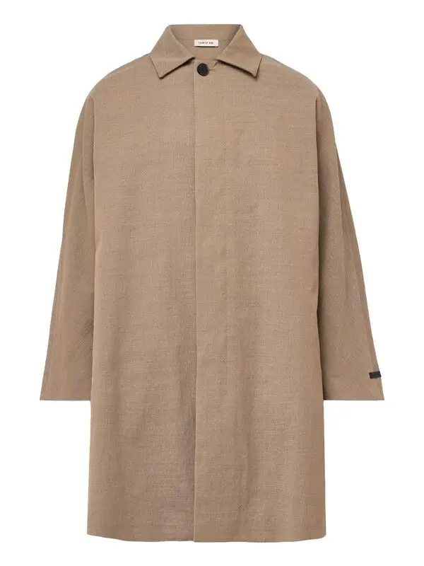 Fear Of God Logo-appliquéd Twill Overcoat - Neutrals