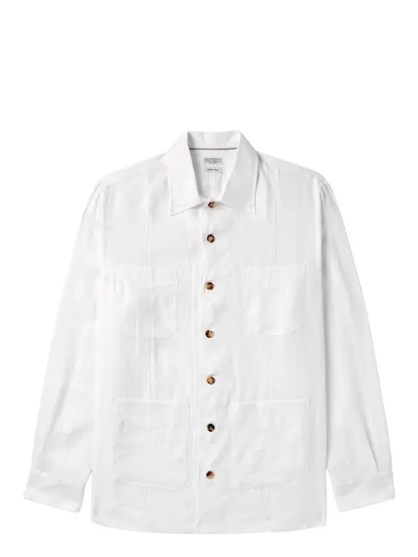 Brunello Cucinelli Linen Overshirt - White