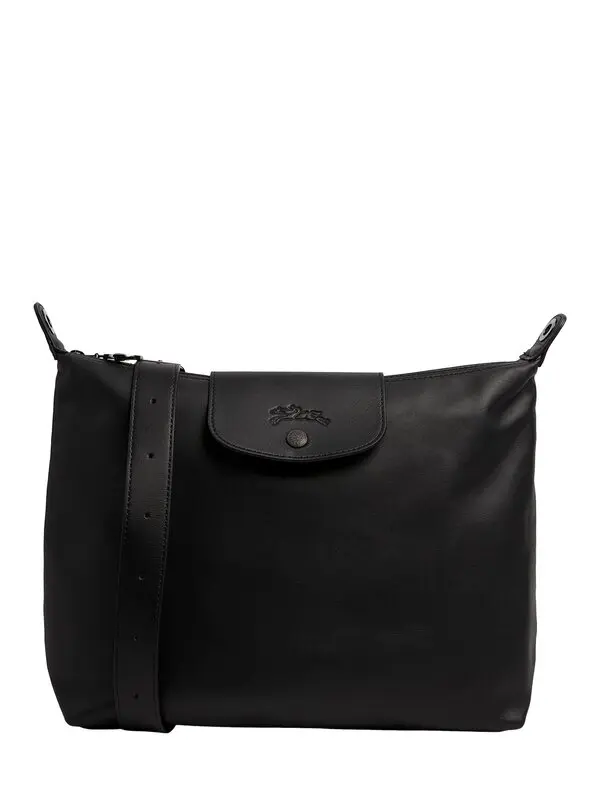 Longchamp Le Pliage Xtra Medium Leather Shoulder Bag - Black
