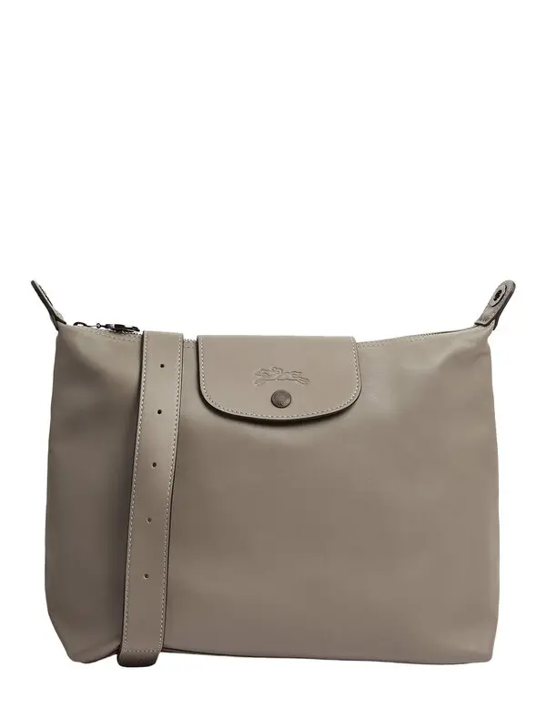 Longchamp Le Pliage Xtra Medium Leather Shoulder Bag - Grey