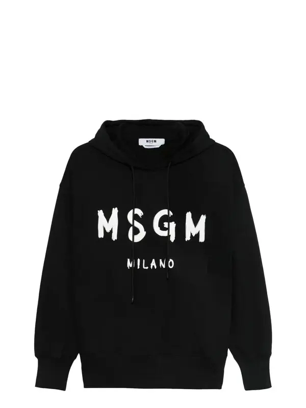 MSGM Logo-print Hoodie - Black