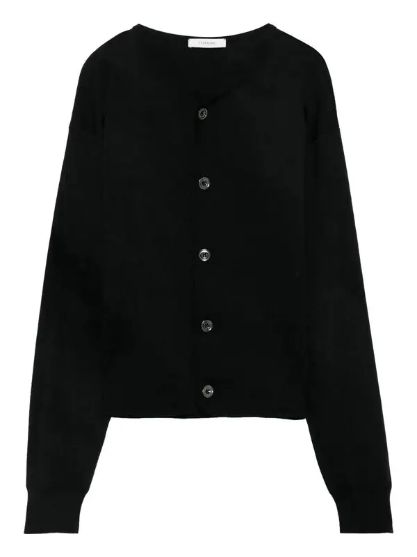 LEMAIRE Fine-knit Cardigan - Black