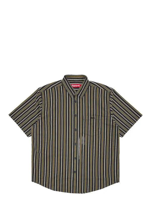 Supreme Loose Fit Multi Stripe Short-sleeve Shirt - Black