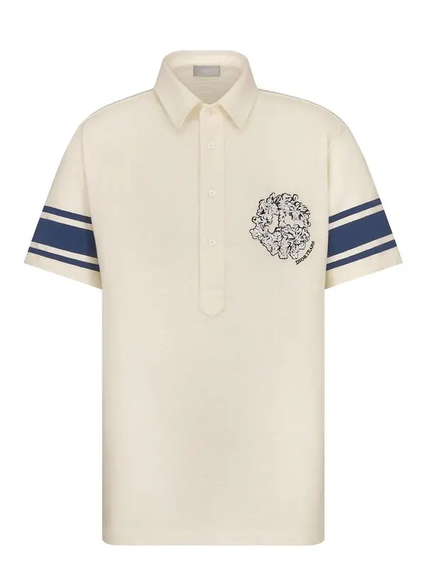 Dior X Denim Tears Relaxed-fit Polo Shirt 'white - Cream