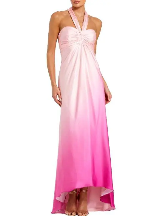Mac Duggal Charmeuse Ombre Gown - Pink Ombre