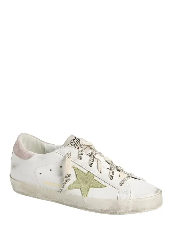 GOLDEN GOOSE Super-star Bio Low-top Sneakers - White/ Light Green/ Pink