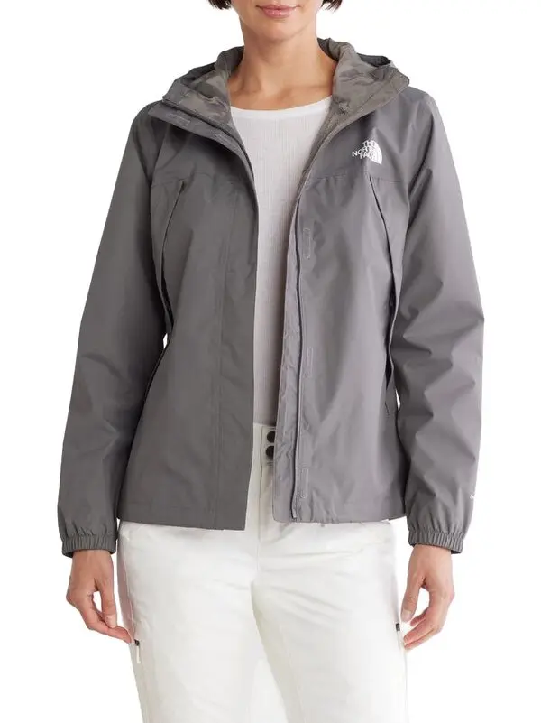 The North Face Antora Waterproof Hooded Rain Jacket - Smoked Pearl