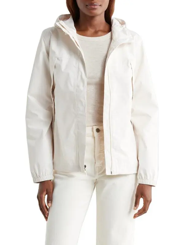 The North Face Antora Waterproof Hooded Rain Jacket - White Dune