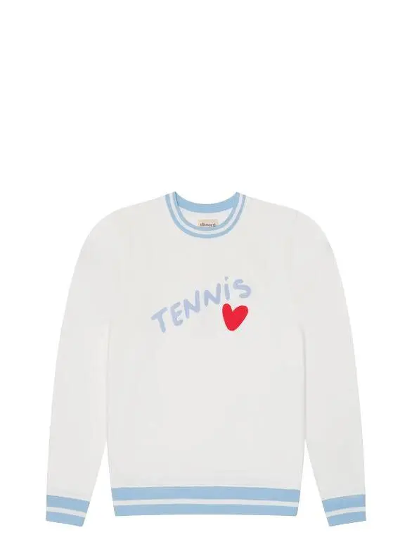 ELLSWORTH + IVEY Tennis Heart Elle Sweatshirt - Natural