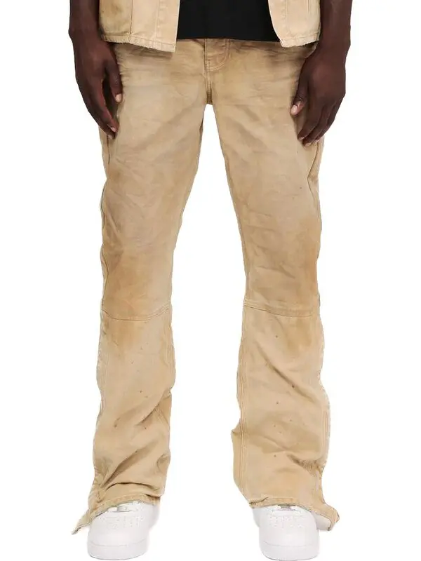 PURPLE BRAND Bentonite Snap Hem Carpenter Pants - Khaki