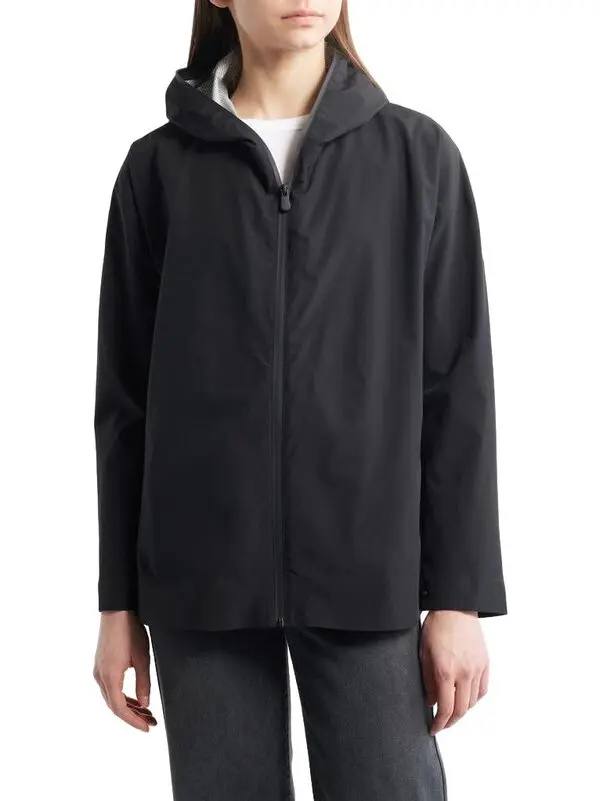 SAVE THE DUCK Dawa Water Repellent Hooded Rain Jacket - Black