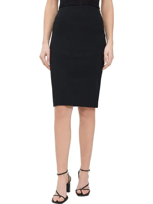 Spanx Ponte Pencil Midi Skirt - Classic Black