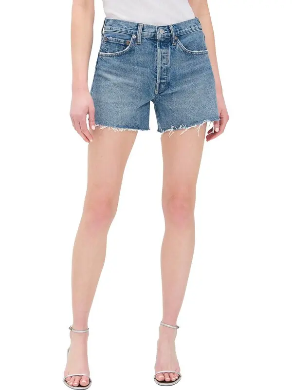 AGOLDE Parker Long Denim Shorts - Fairway