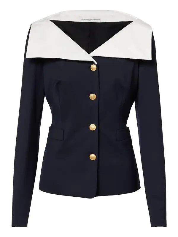 Alessandra Rich Wool-blend Jacket - Blue