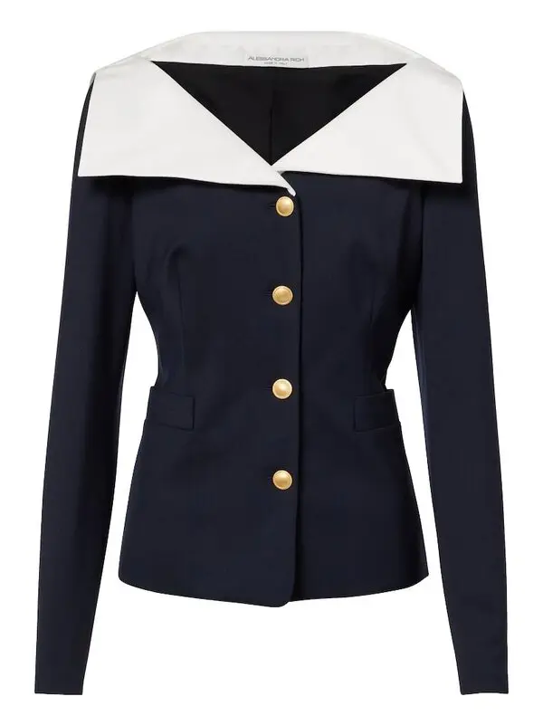 Alessandra Rich Wool-blend Jacket - Blue