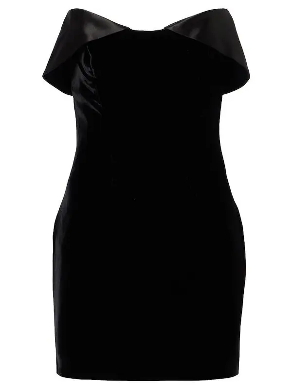 MUGLER Velvet Minidress - Black