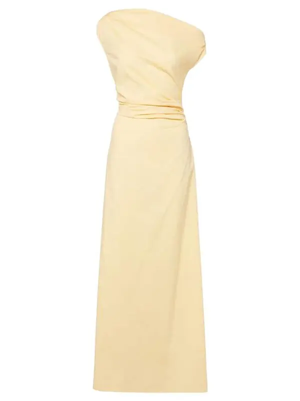 Staud Phare One-shoulder Cotton Maxi Dress - Yellow