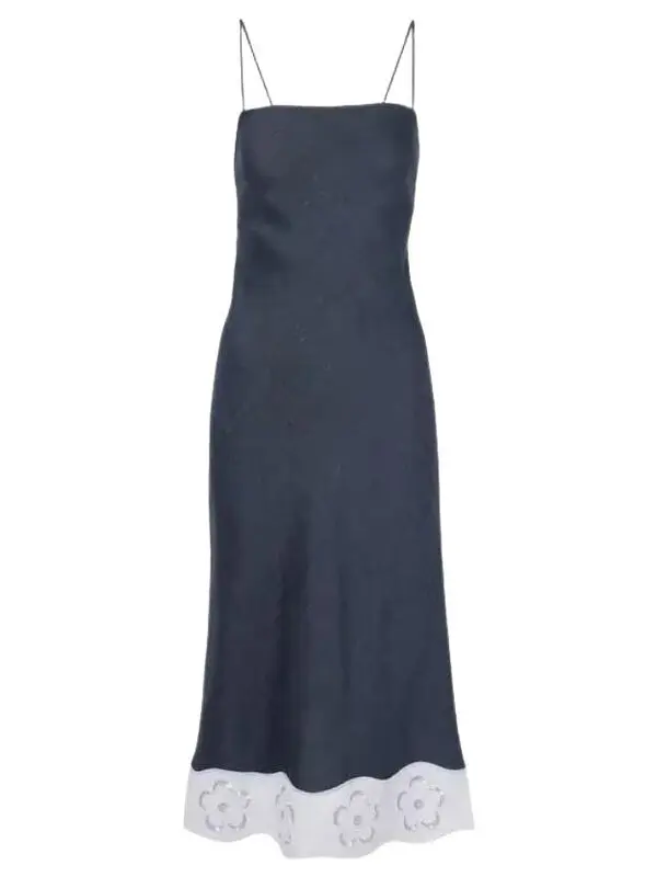 Staud Paolo Linen-blend Midi Dress - White