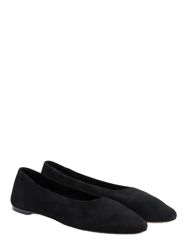 TOTEME Suede Ballet Flats - Black