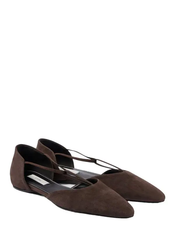 TOTEME Suede Ballet Flats - Brown