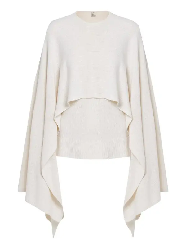 TOTEME Knitted Silk Cape - Beige