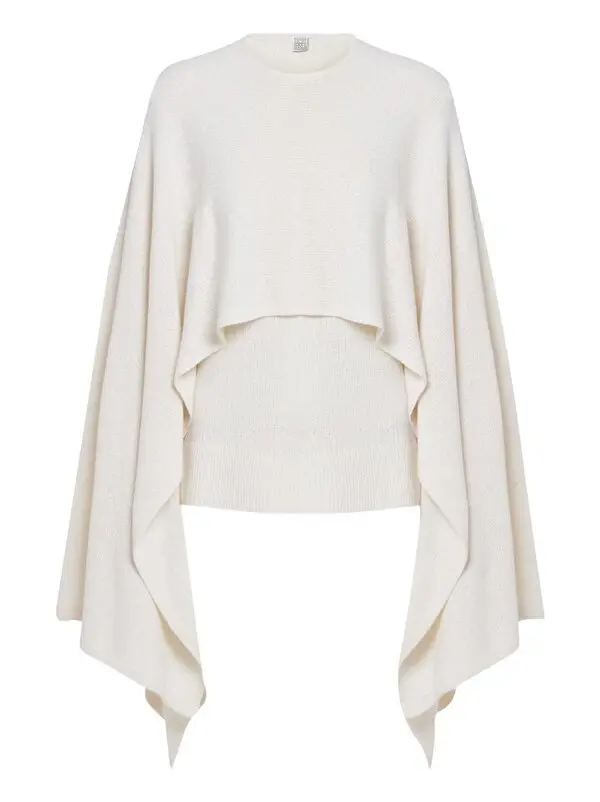 TOTEME Knitted Silk Cape - Beige
