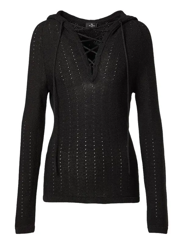 Etro Hooded Silk-blend Sweater - Black