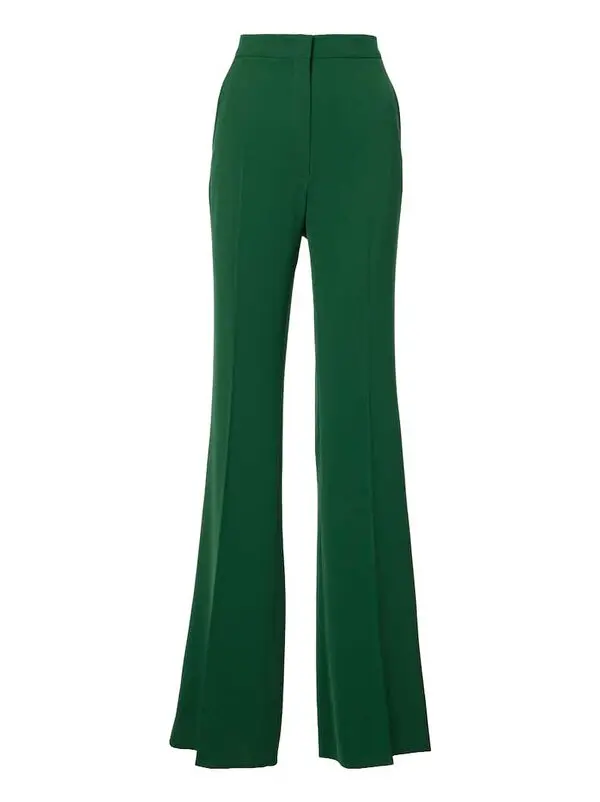 Max Mara Cosmo High-rise Cady Straight Pants - Green