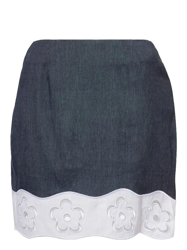 Staud Margaux Linen-blend Miniskirt - White
