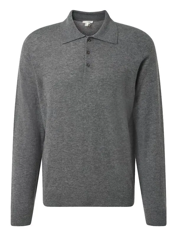 THE ROW Judi Cashmere Polo Sweater - Grey