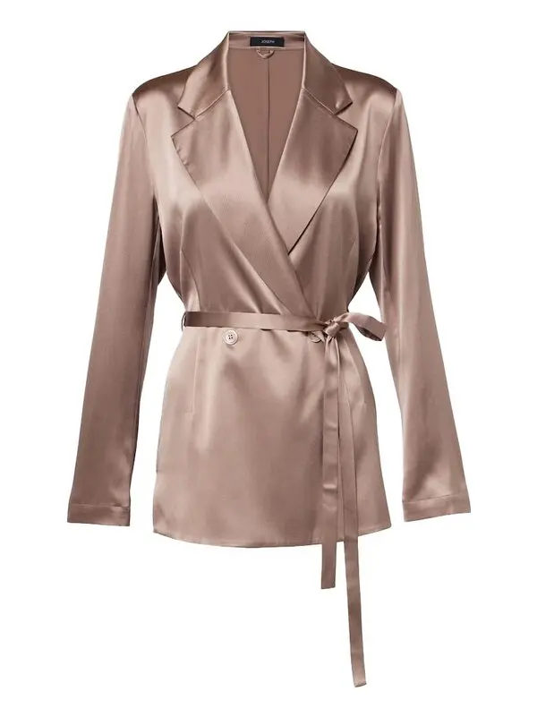 JOSEPH Joubert Silk Satin Jacket - Neutrals