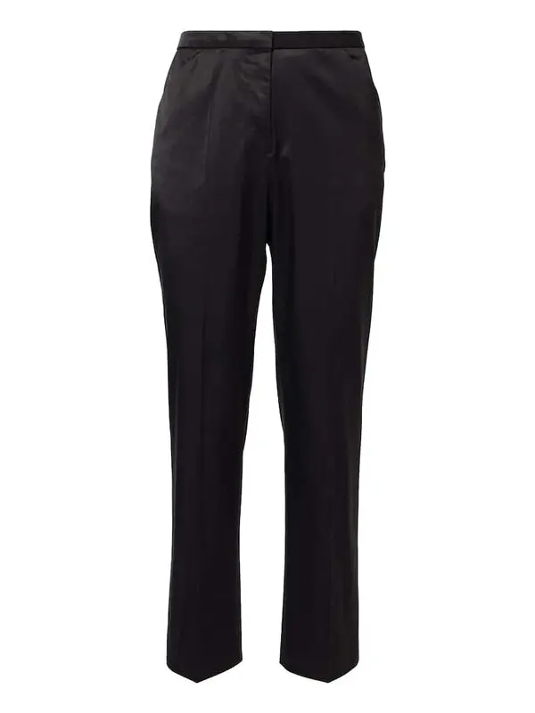 TOTEME Cotton-blend Straight Trousers - Black