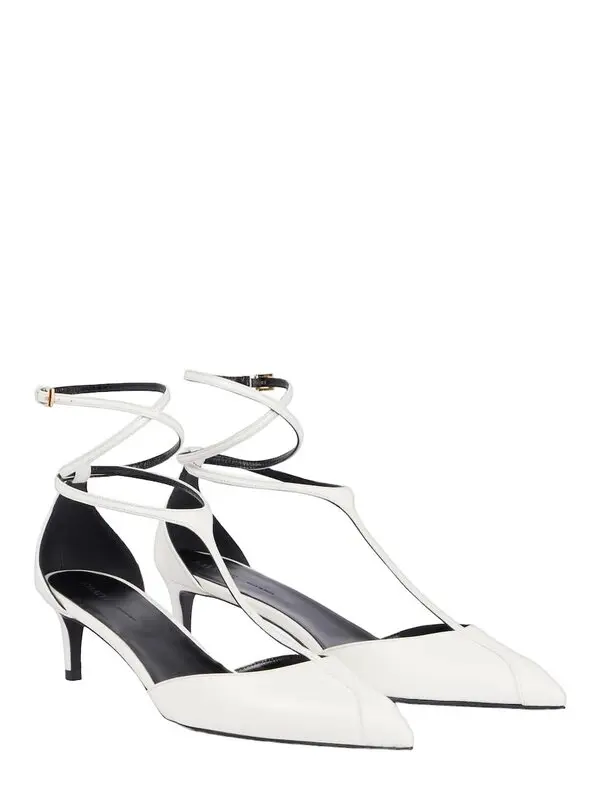 Khaite Mia 45 Leather Pumps - White