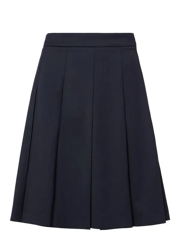 Alessandra Rich Pleated Wool-blend Miniskirt - Blue