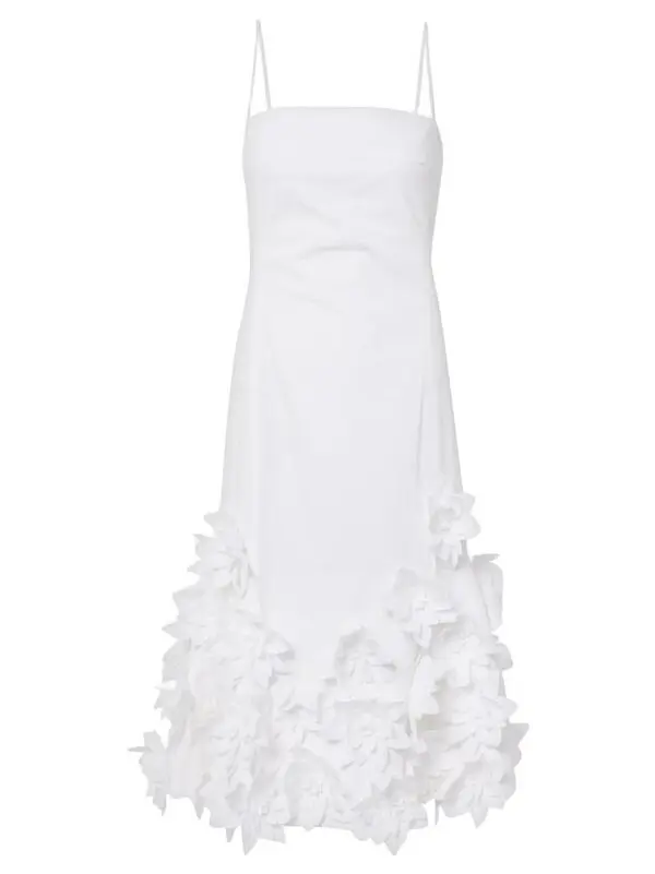 Simkhai Bella Floral-appliqué Midi Dress - White