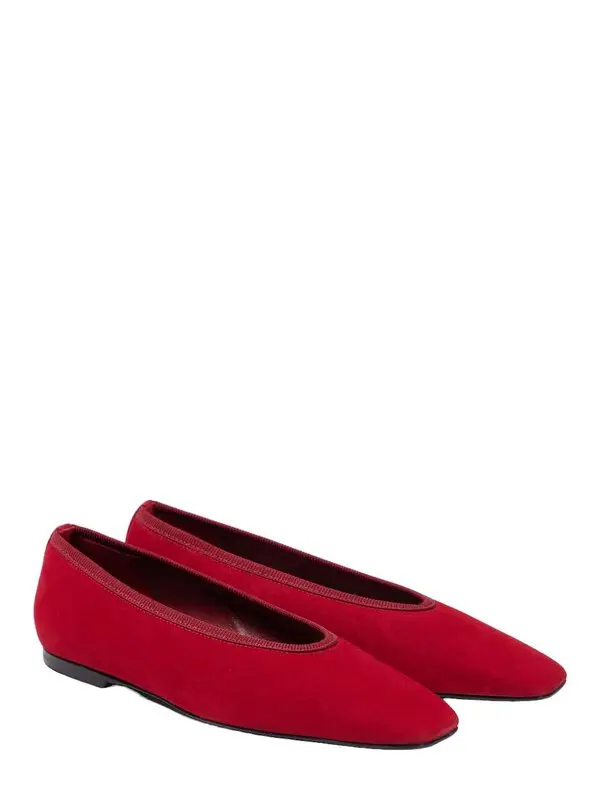 TOTEME Suede Ballet Flats - Red