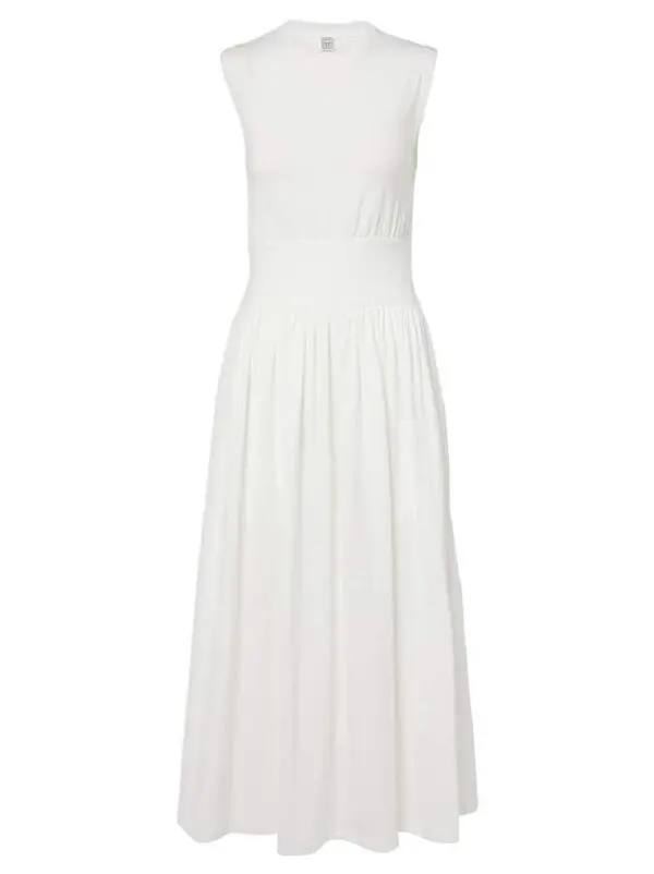 TOTÊME Cotton Jersey Midi Dress - White