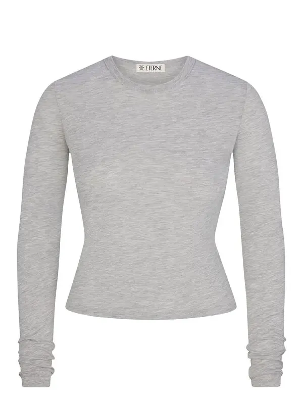Eterne Fitted Long-sleeve T-shirt - Heather Grey