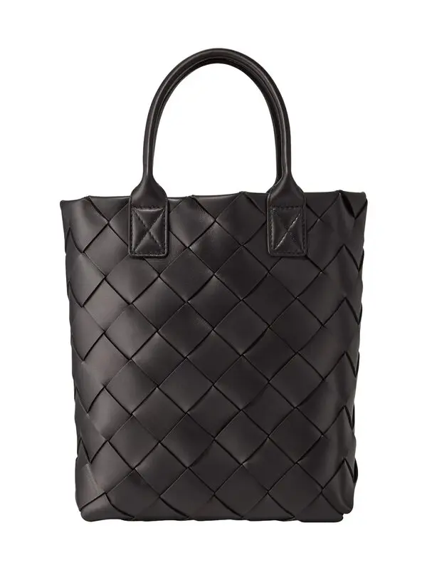 Bottega Veneta Intrecciato Leather Cabat Tote Bag - White