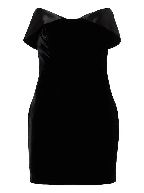 MUGLER Velvet Mini Dress - Black