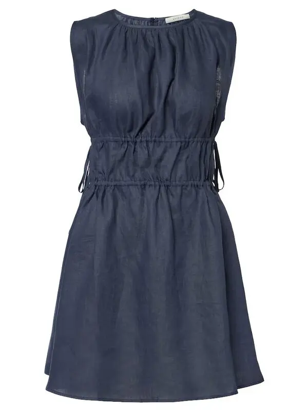 Asceno Como Gathered Minidress - Blue