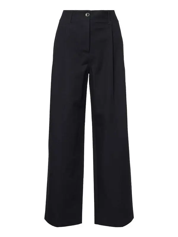 TOTEME Mid-rise Cotton Twill Chinos - Blue