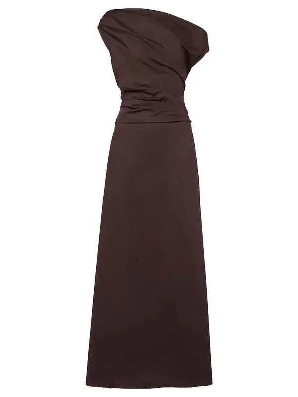 Staud Phare One-shoulder Maxi Dress - Brown